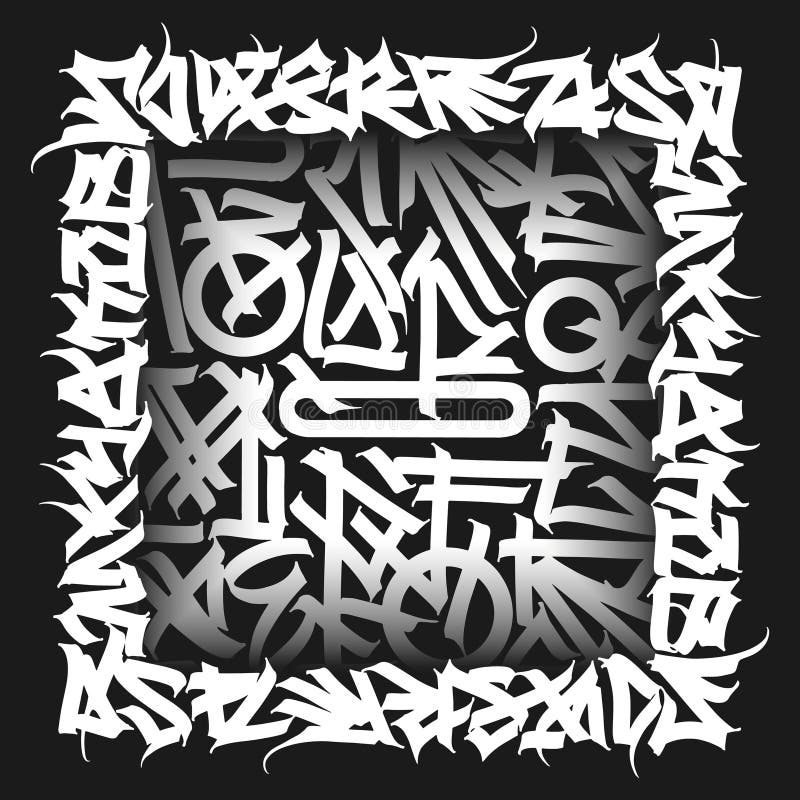 Ornamental Font, Handwritten Typography Vector Illustration Stock ...