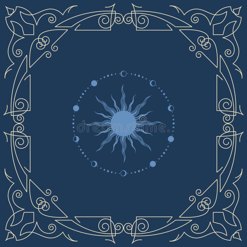 Ornamental Frame with Elegant Pattern, Tarot Style Corner Decoration ...