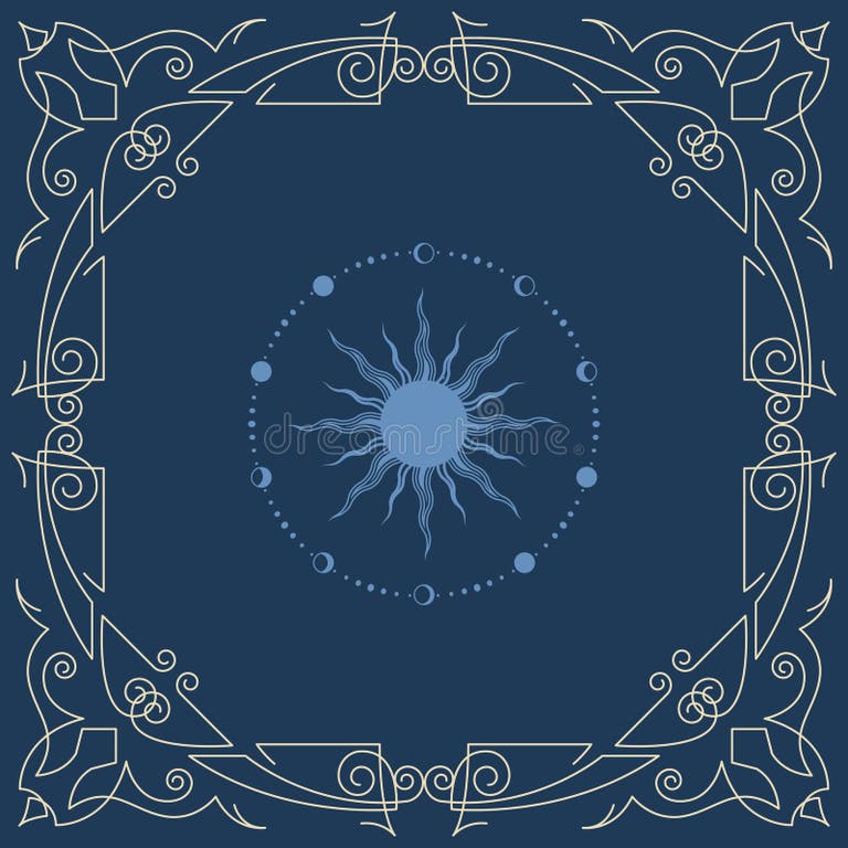 Ornamental Frame with Elegant Pattern, Tarot Style Corner Decoration ...