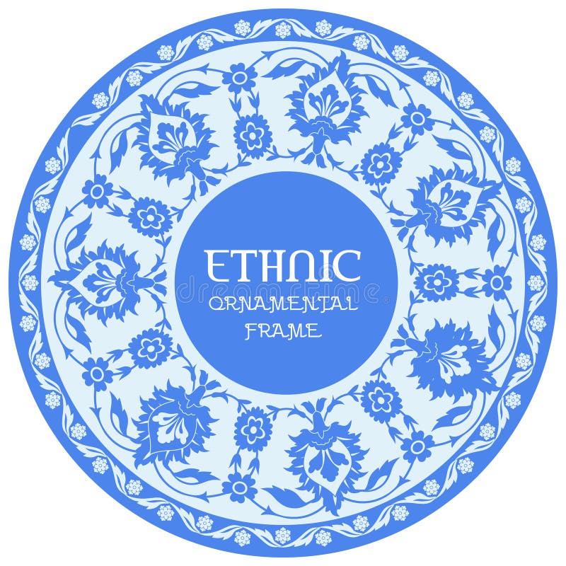 Ornamental Frame in Ethnic Style Stock Vector - Illustration of round ...