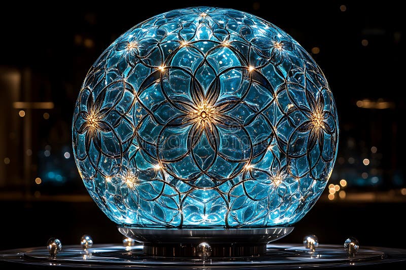 Ornamental Globe with Floral Design and Bright Illumination for Luxury ...