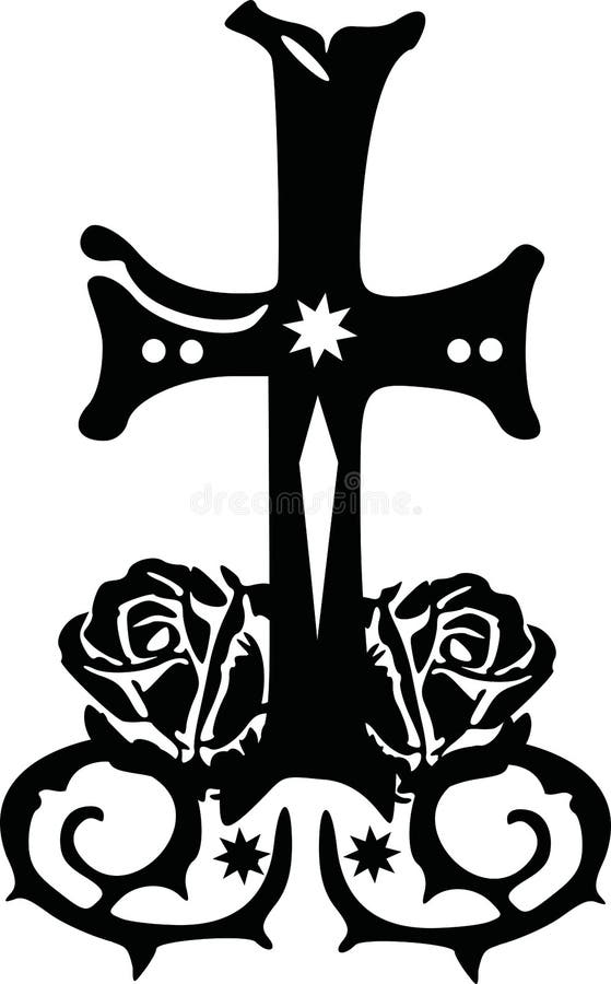Ornamental gothic cross stock vector. Illustration of icon - 107161068