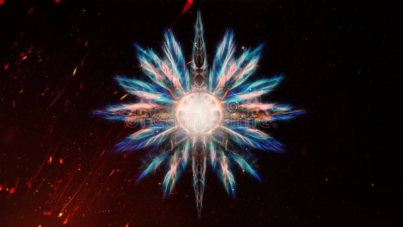 Ornamental Graphic in Shape of a Star with Feathers, Fractal Effect ...