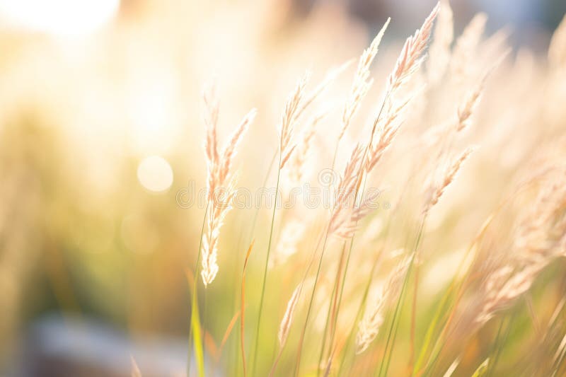 Ornamental Grass with Soft Morning Sunlight Stock Image - Image of ...