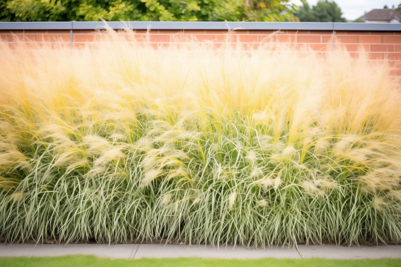 Ornamental Grass Used As Hedge or Barrier Stock Photo - Image of hedge ...