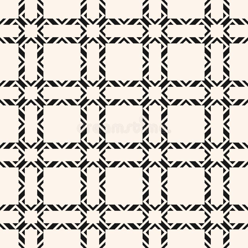 Ornamental Grid Texture Vector Seamless Pattern With Square Net Grid Lattice Stock Vector