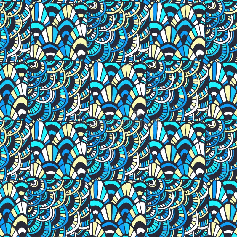 Ornamental Indian Pattern with Flowers Stock Illustration ...