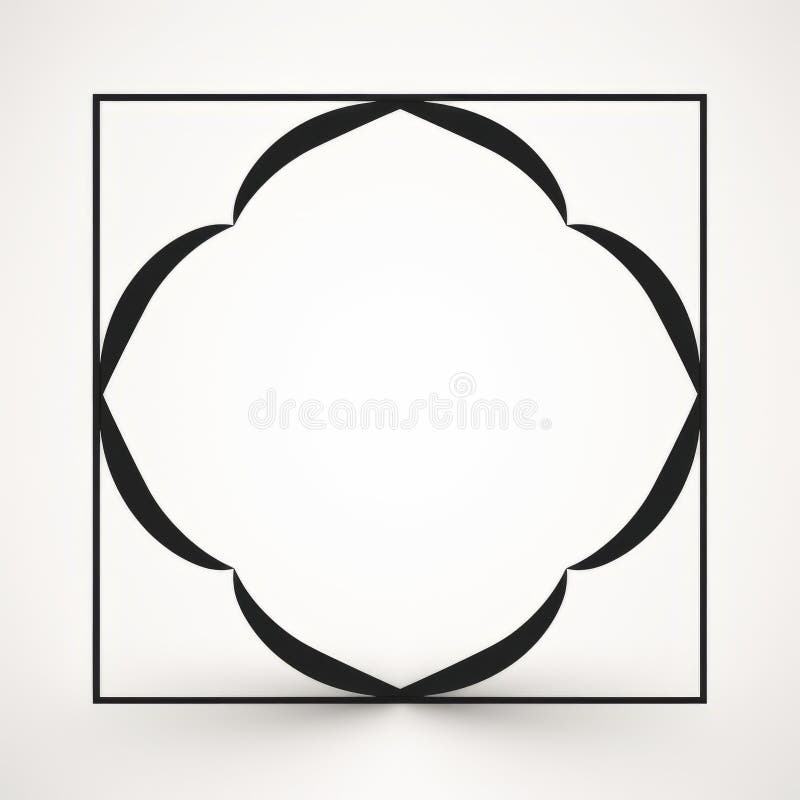 Minimalistic Arabic Zen: Curvilinear Quadrilateral on White Stock ...