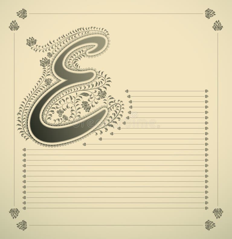 Fancy E Letter Stock Illustrations – 159 Fancy E Letter Stock ...