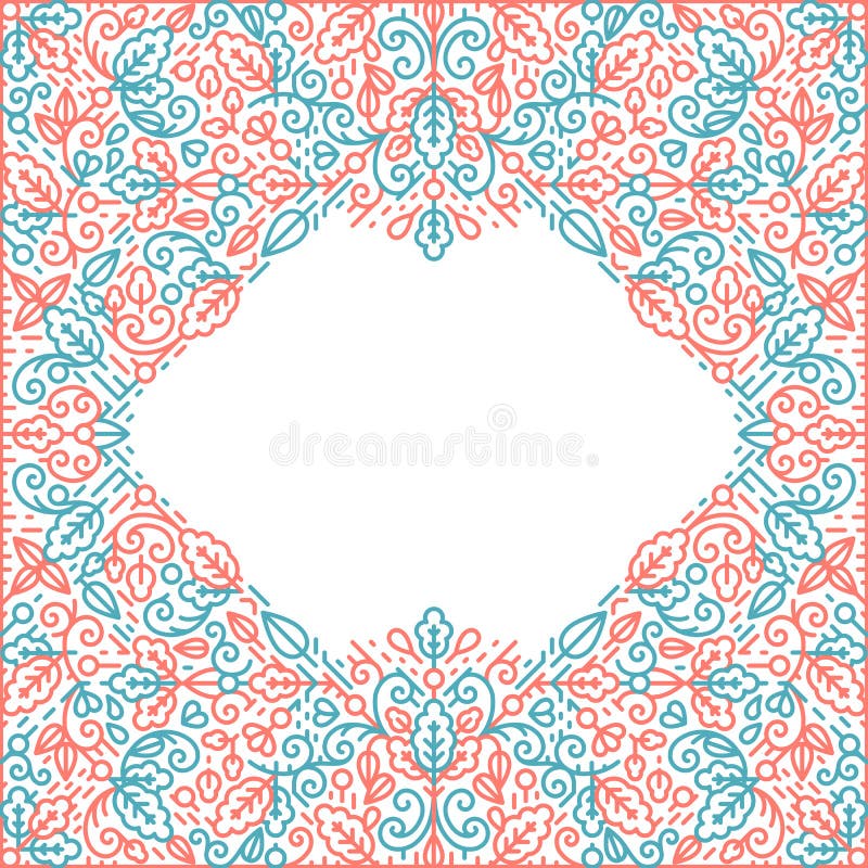 Ornamental Line Background, Monoline Style. Stock Vector - Illustration ...