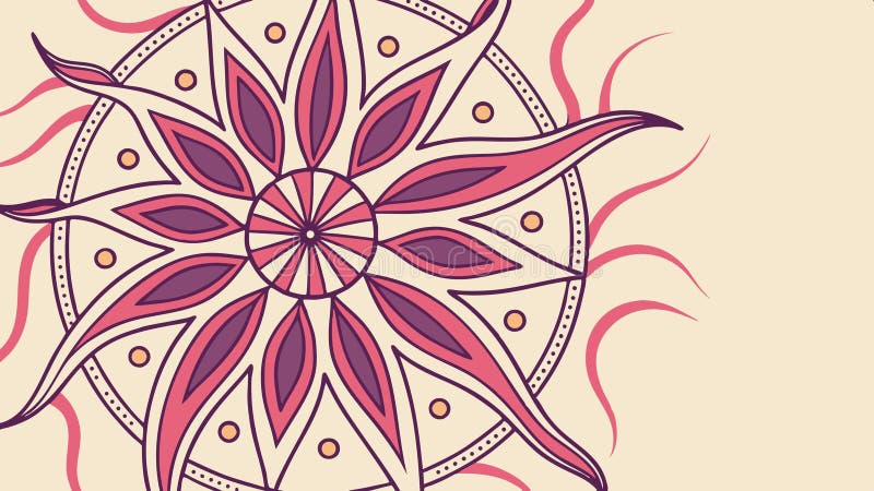 Ornamental Mandala Design with Stylized Floral and Spiky Elements ...