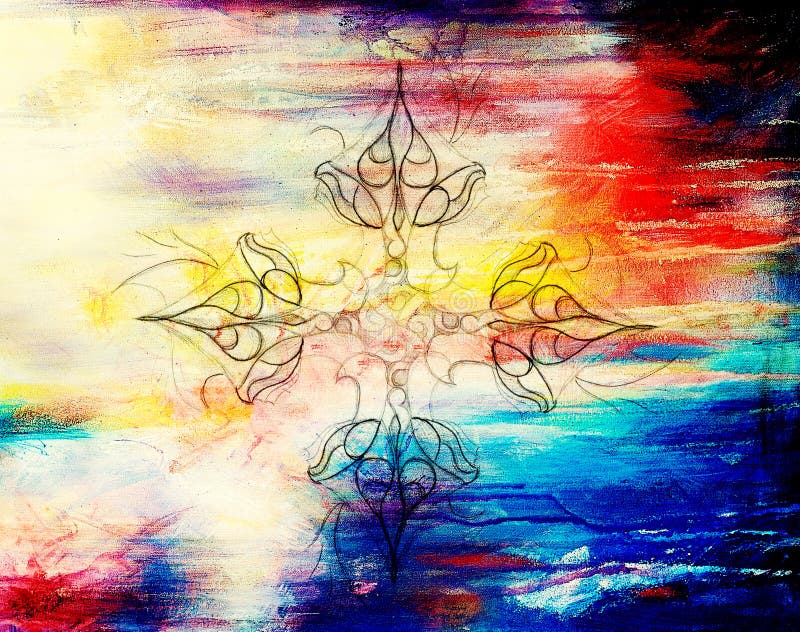 Ornamental Mandala. Original Hand Draw and Computer Collage. Stock ...