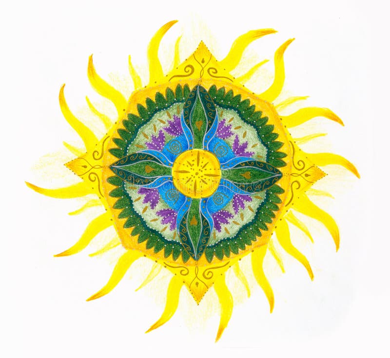 Bright Mandala Solar Stock Illustrations – 502 Bright Mandala Solar ...