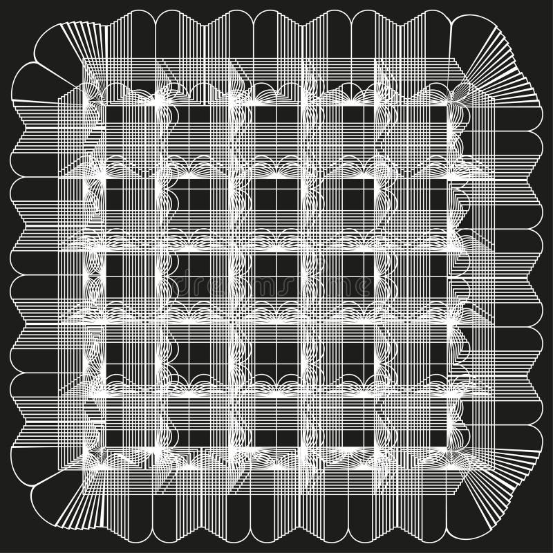 Ornamental Mesh Square. Intricate Line Pattern. Decorative Frame Vector ...