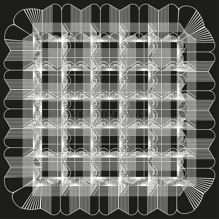 Ornamental Mesh Square. Intricate Line Pattern. Decorative Frame Vector ...