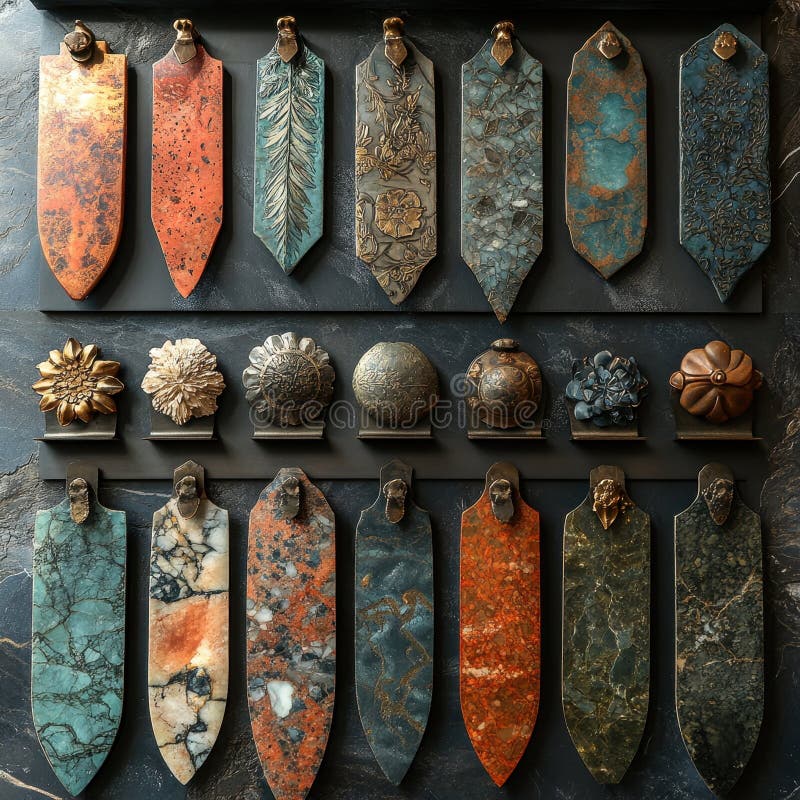 Ornamental Metallic Wall Decor with Intricate Textures Stock Photo ...