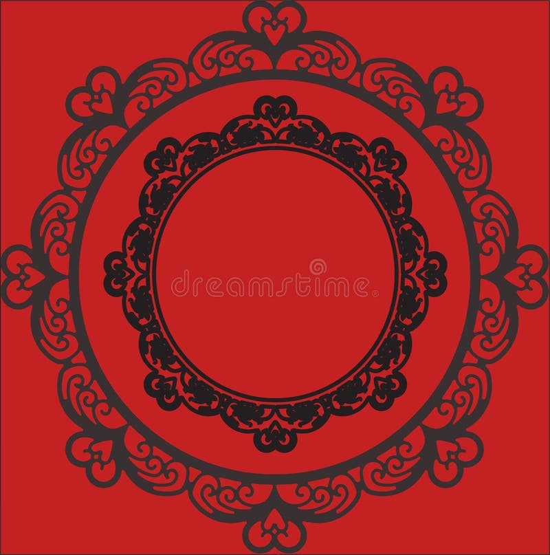 Ornamental Monogram Design Made with Two Black Shapes on a Red ...