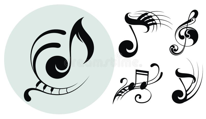 Music notes stock vector. Illustration of design, decorative - 45798062