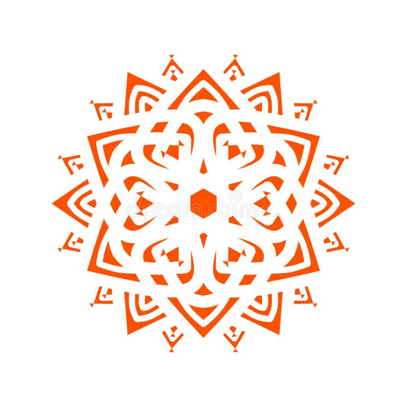 Ornamental Orange Mandala Vector Illustration. Ornamental Mandala ...
