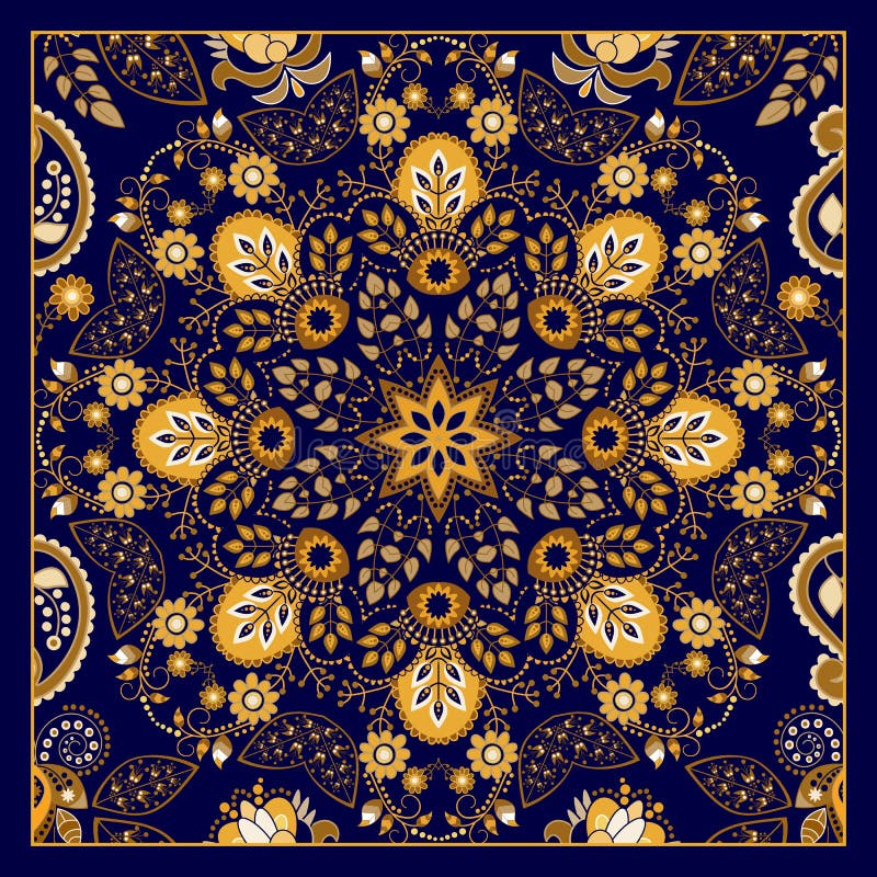 Ornamental Paisley Pattern, Design for Pocket Square, Textile, Silk ...