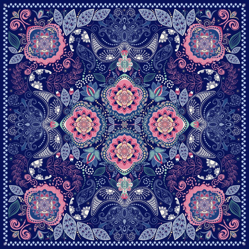 Ornamental Paisley Pattern, Design for Pocket Square, Textile, Silk ...