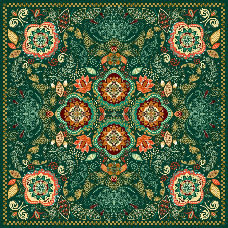 Ornamental Paisley Pattern, Design for Pocket Square, Textile, Silk ...