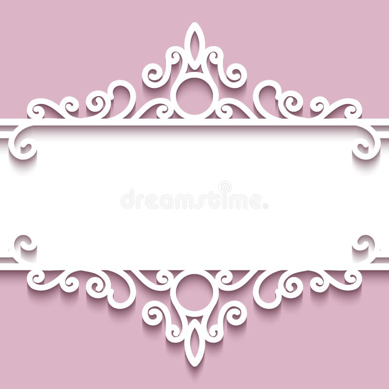 Ornamental Paper Frame with Lace Border Stock Vector - Illustration of ...