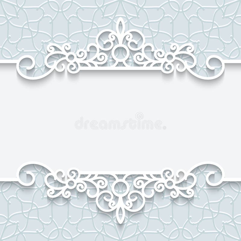 Ornamental Paper Frame with Lace Border Stock Vector - Illustration of ...