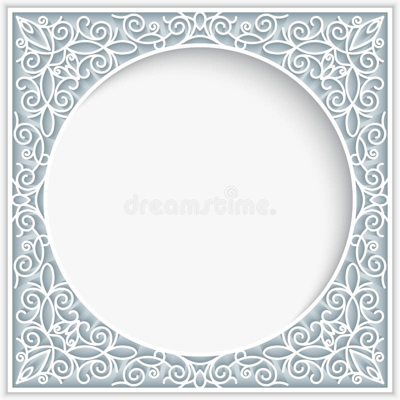 Ornamental Paper Frame with Lace Border Stock Vector - Illustration of ...