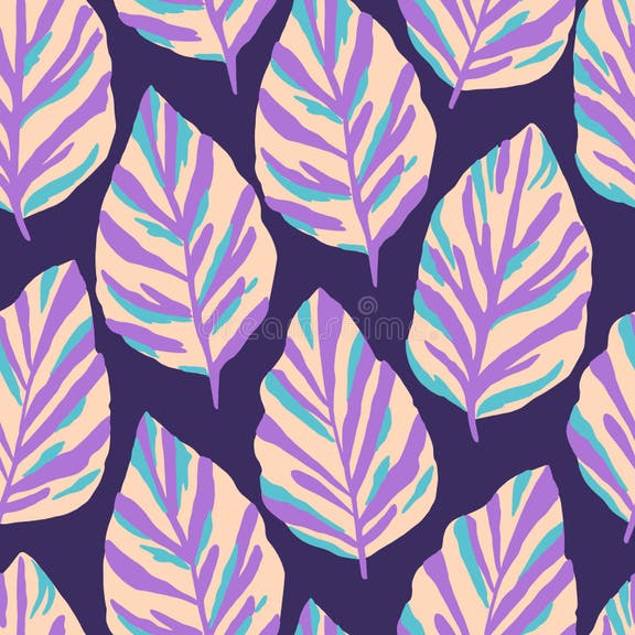 Ornamental Pattern with Stylized Ornate Leaf Elements. Vector ...