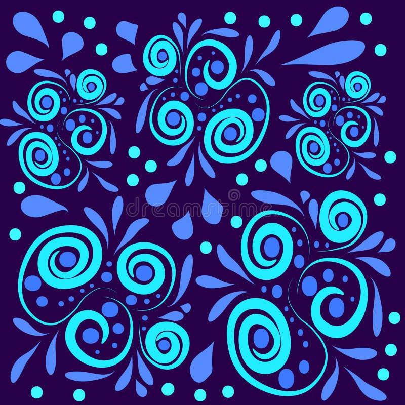 Bright Blue Abstract Elements Seamless Pattern. Stock Vector ...