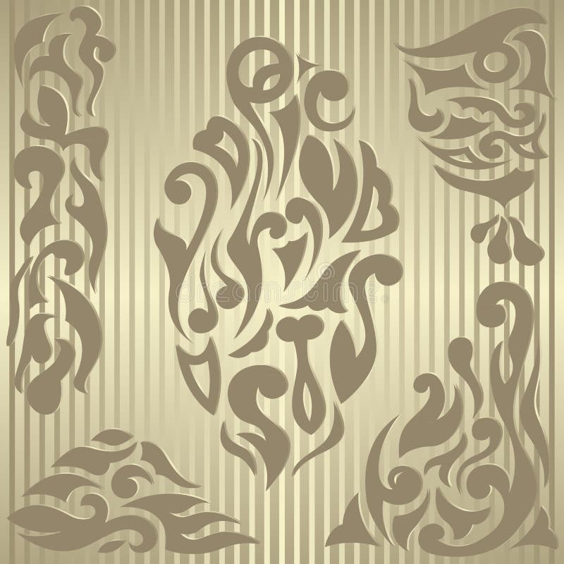 Ornamental Patterns. Vector Set of Abstract Floral Elements Stock ...