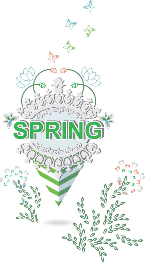 Ornamental Pointer Road. Sign Road To Spring Stock Vector ...