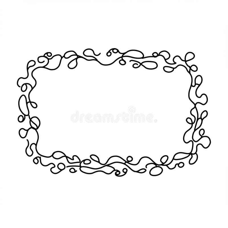 Ornamental Rectangular Frame with a Flowing, Abstract Vine Pattern. the ...