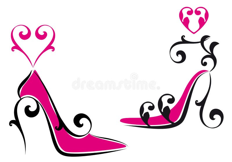 Red heart shoes, vector stock vector. Illustration of accessories ...
