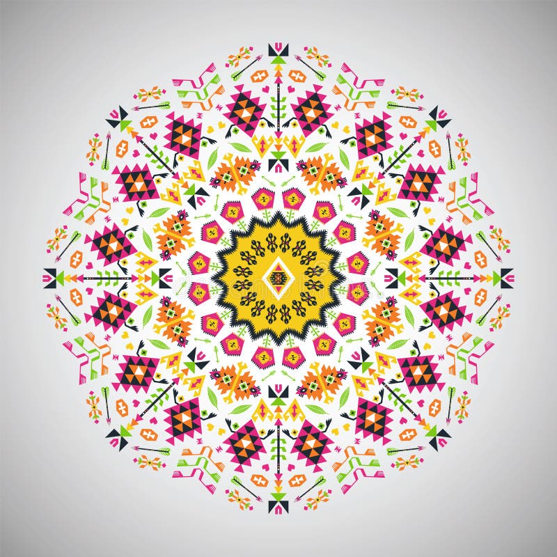 Ornamental Round Colorful Geometric Pattern in Stock Vector ...