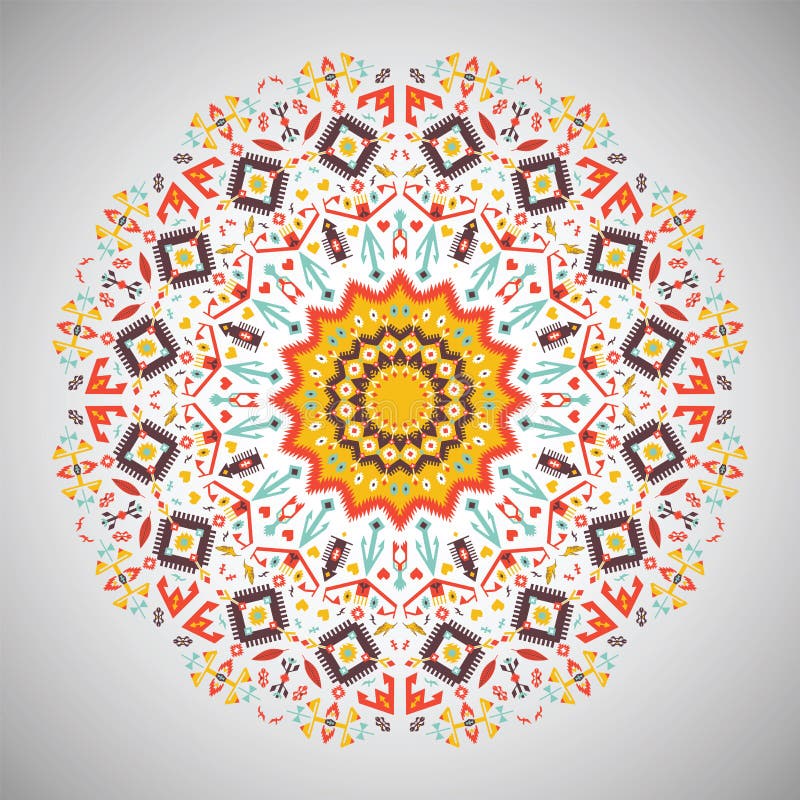 Ornamental Round Lace. Aztec. Stock Illustration - Illustration of ...