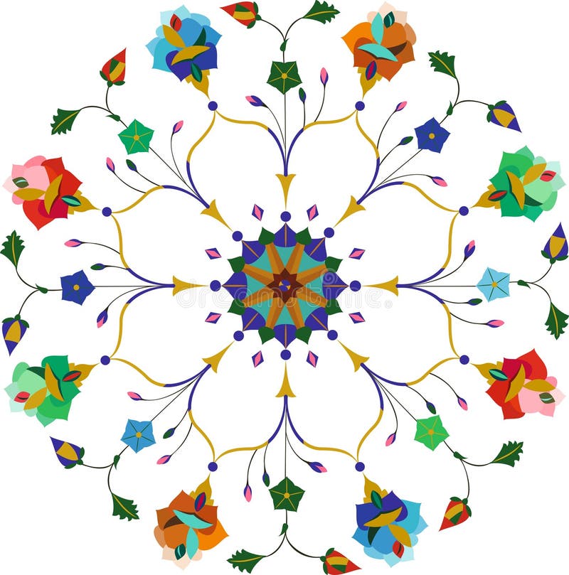 Ornamental Round Lace Floral Pattern Stock Vector - Illustration of ...