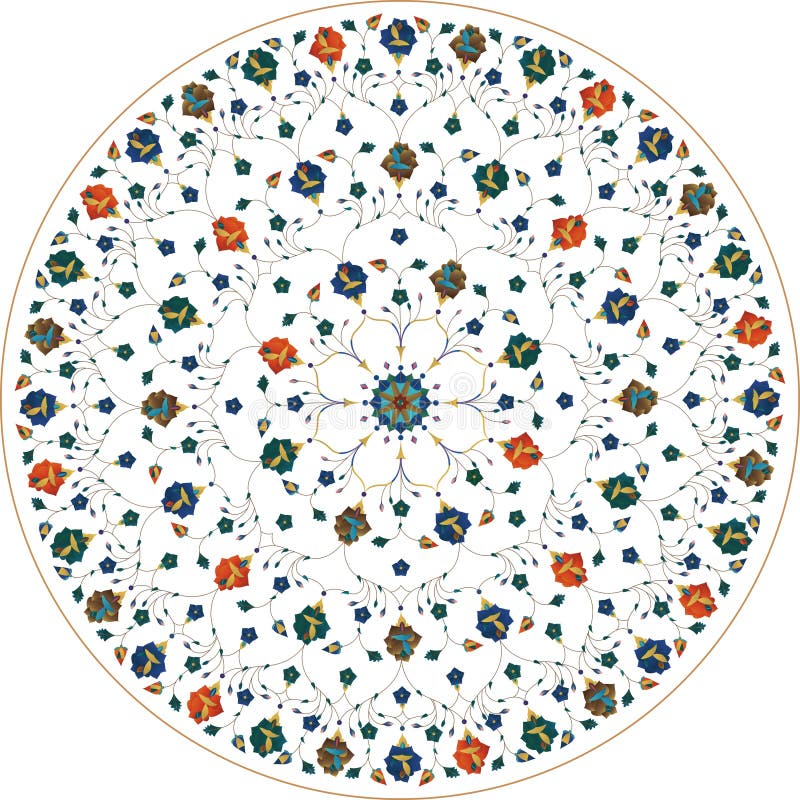 Ornamental Round Lace Floral Pattern Stock Vector - Illustration of ...