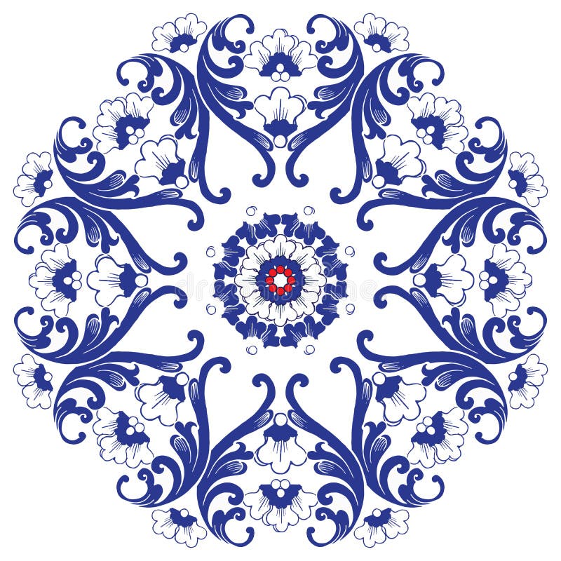 Ornamental Round Floral Pattern Stock Vector - Illustration of design ...