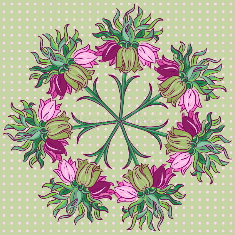 Ornamental Round Floral Pattern. Stock Vector - Illustration of ...