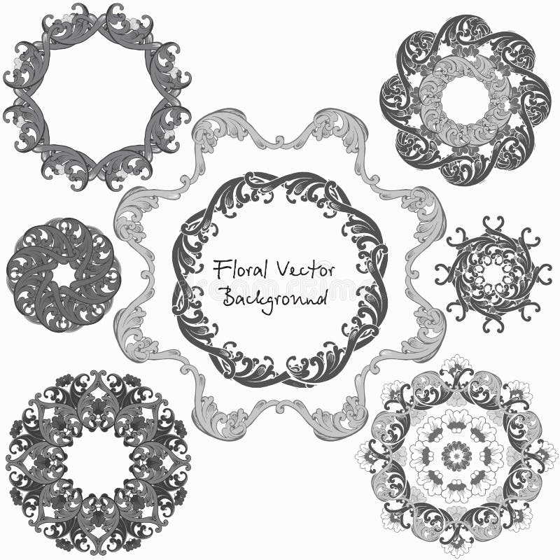 Ornamental Round Floral Pattern. Set Ornaments Stock Vector ...