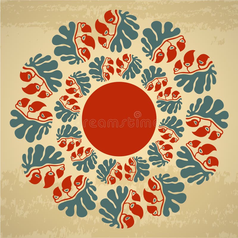 Set of Round Floral Patterns Stock Vector - Illustration of flower ...