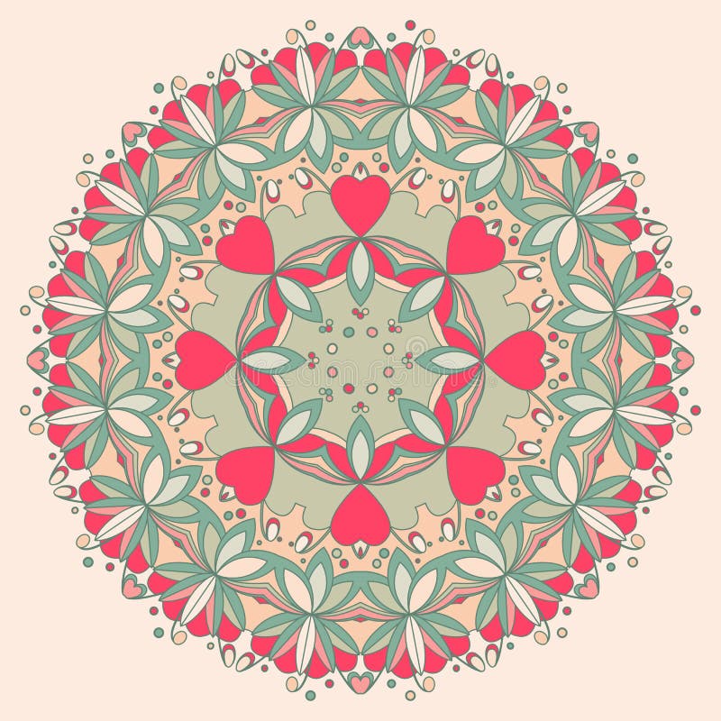 Ornamental Round Lace Floral Pattern Stock Vector - Illustration of ...
