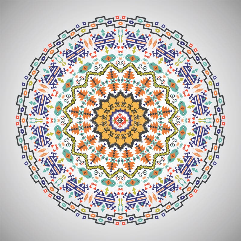 Round Geometric Pattern with Drops Stock Vector - Illustration of drop ...