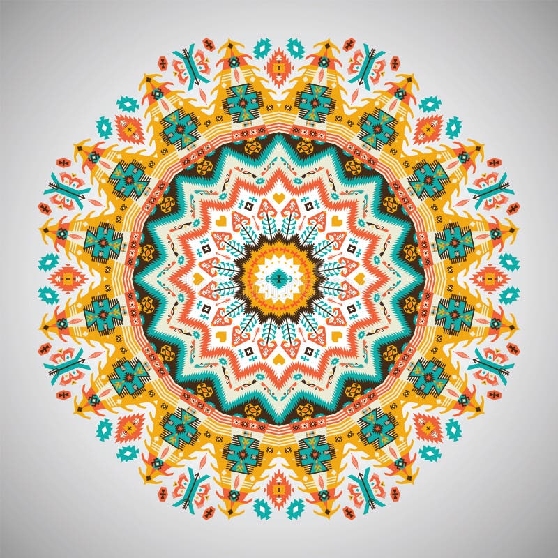 Ornamental Round Lace. Aztec. Stock Illustration - Illustration of ...