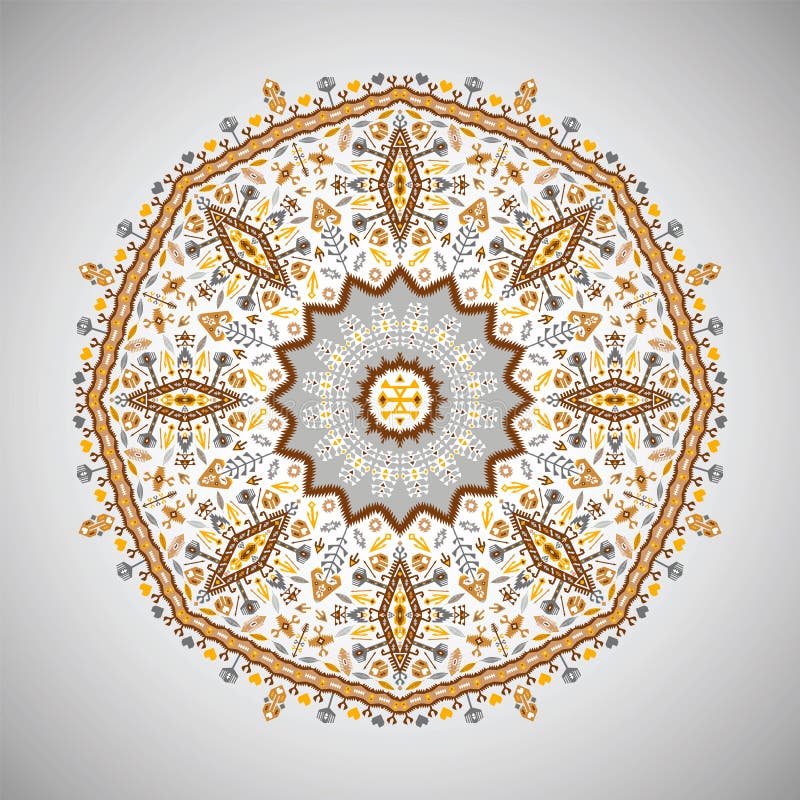 Ornamental Round Geometric Pattern in Aztec Style Stock Vector ...