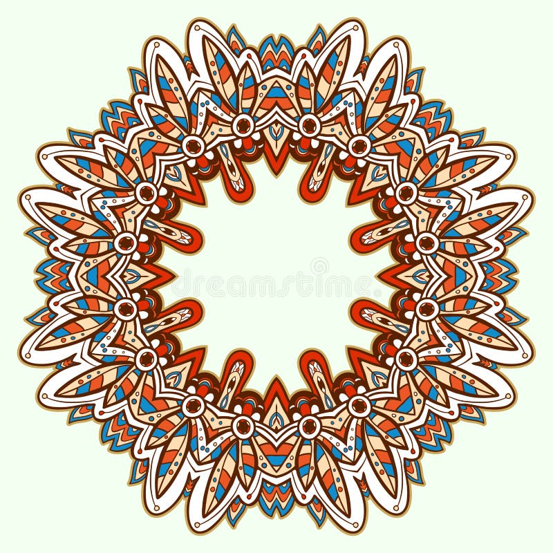 Ornamental Round Lace. Aztec. Stock Illustration - Illustration of ...