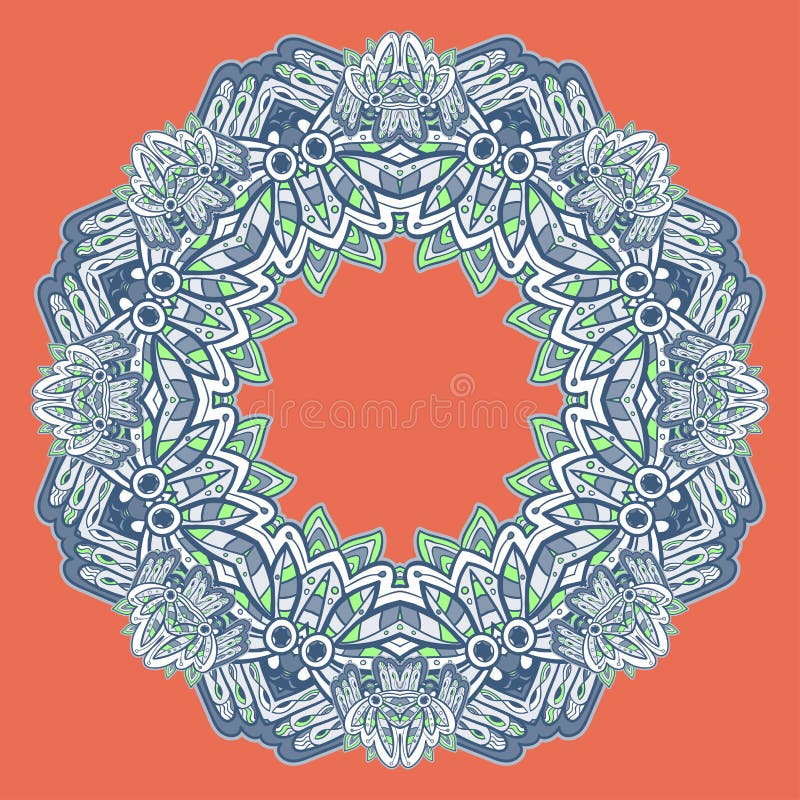 Ornamental Round Lace. Aztec. Stock Illustration - Illustration of ...