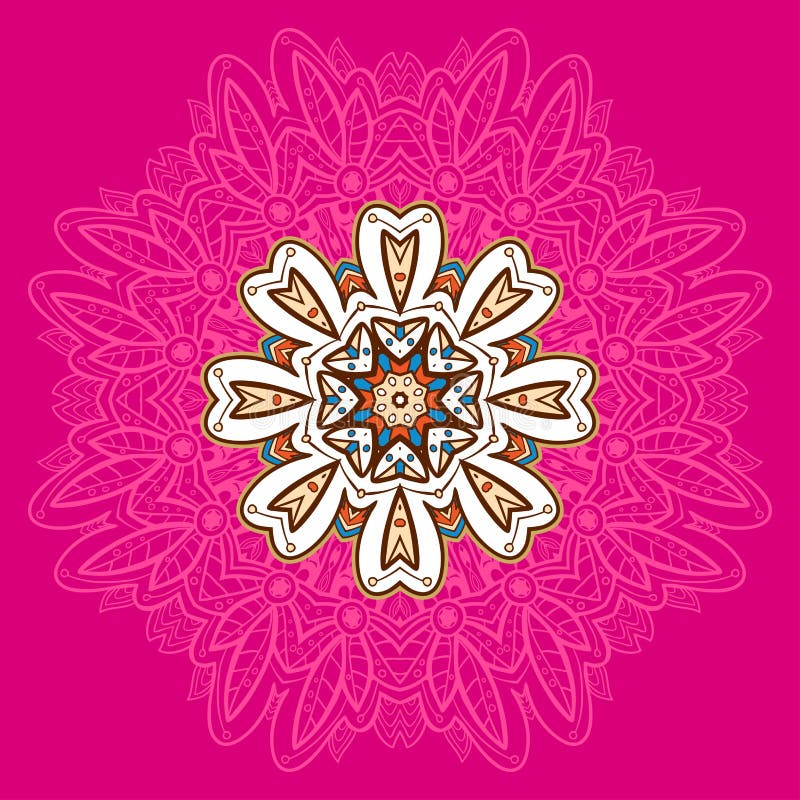 Ornamental Round Lace. Aztec. Stock Illustration - Illustration of ...